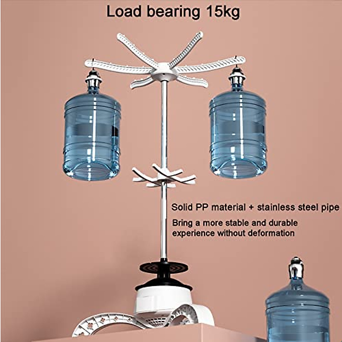 EUPXRHY 900W Heated Clothes Airer with Waterproof Cover, Quick Drying Electric Heated Clothes Dryer with 240 Minute Timer, Power Saving Heated Drying Rack 15kg with 65℃ Constant Temperature,Blue