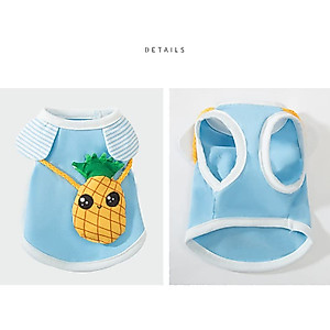 YiQ RiC Dog Shirt for Small Dogs Fashion Pet Dog Clothes Cat Outfit Puppy Sun Shirt Pet Apparel Birthday Christmas Pineapple Shoulder Bag Adorable Cool Breathable (Small)