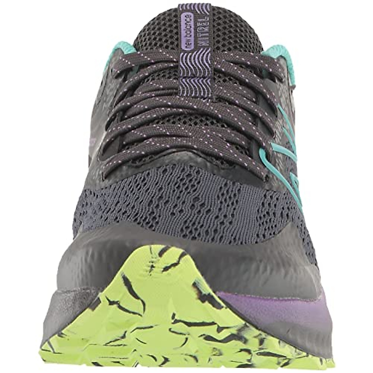 New Balance Women's DynaSoft Nitrel V5 Trail Running Shoe, Magnet/Cyber Jade/Electric Purple, 9.5