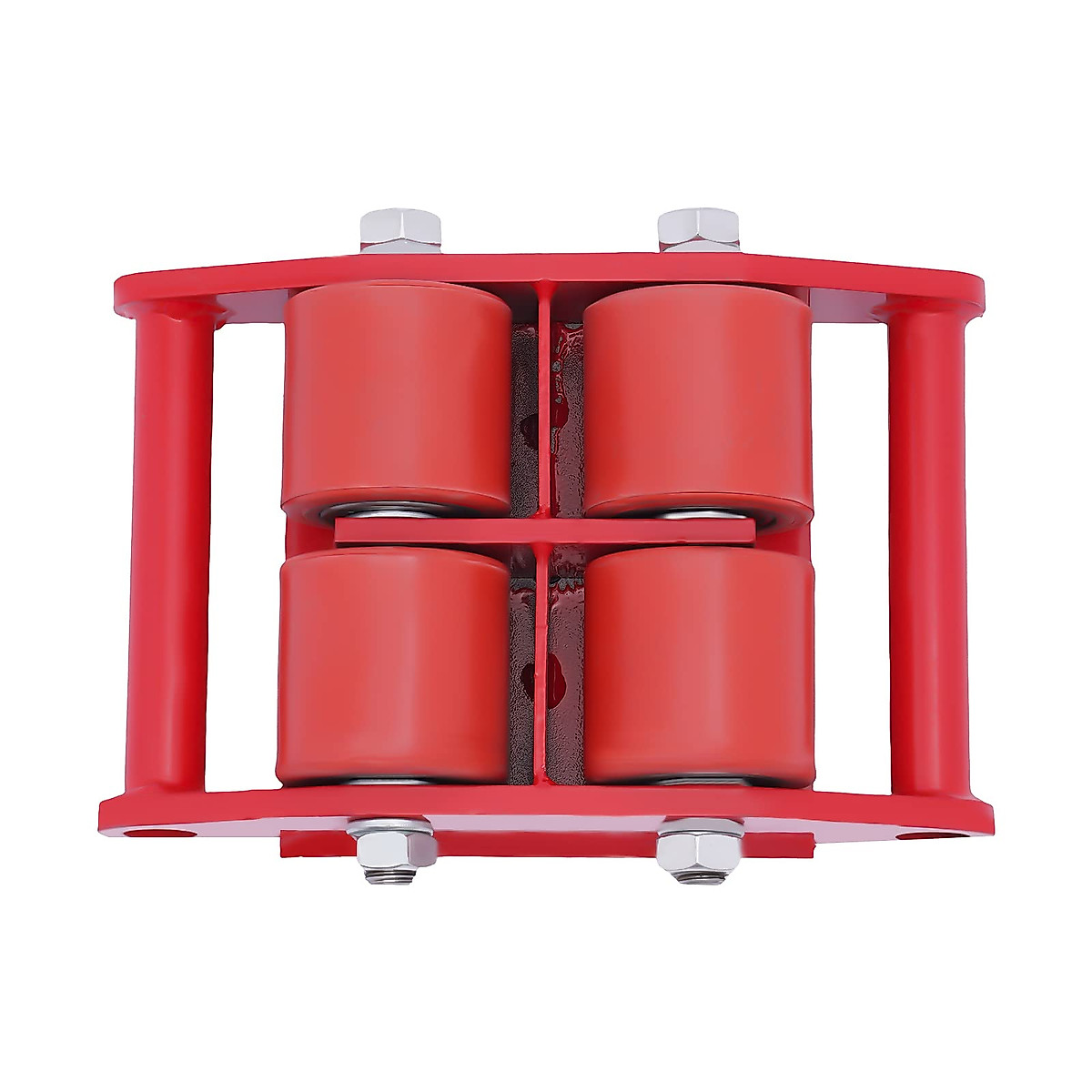 Industrial Machinery Mover,6T/13200lbs Heavy Duty Machine Dolly Skate for Industrial Moving Equipment,Machinery Roller Mover Cargo Trolley with 360°Rotation Cap and 4 PU Anti-Slip Rollers (Red)