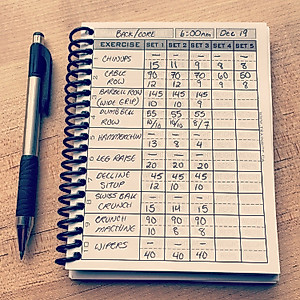 TrainRite Compact Fitness Journal - NO EXCUSES Black (An Exercise Log Book)