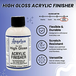 Angelus 610 High Gloss Acrylic Finisher, Clear
