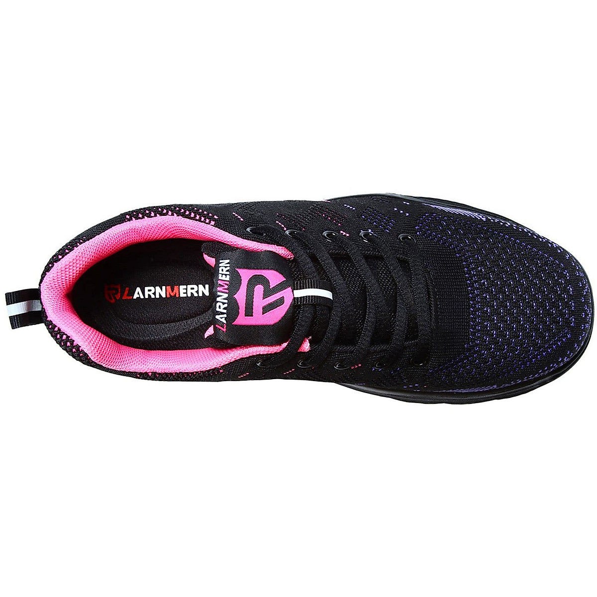 LARNMERN Steel Toe Shoes Women Tennis Comfortable Sneakers Work Lightweight Sneaker Safety Ladies Puncture Proof Women's Shoe 112K(9 Women, Purple)