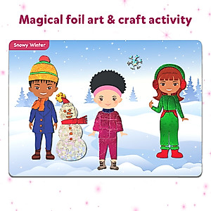 Skillmatics Foil Fun - Dress Up, No Mess Art for Kids, Craft Kits & Supplies, DIY Creative Activity, Travel Toys, Gifts for Girls & Boys Ages 4, 5, 6, 7, 8, 9, Travel Toys