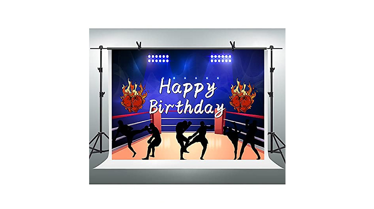 FHZON Boxing Birthday Backdrop - Vibrant 7x5ft Ring for Parties & Photo ...