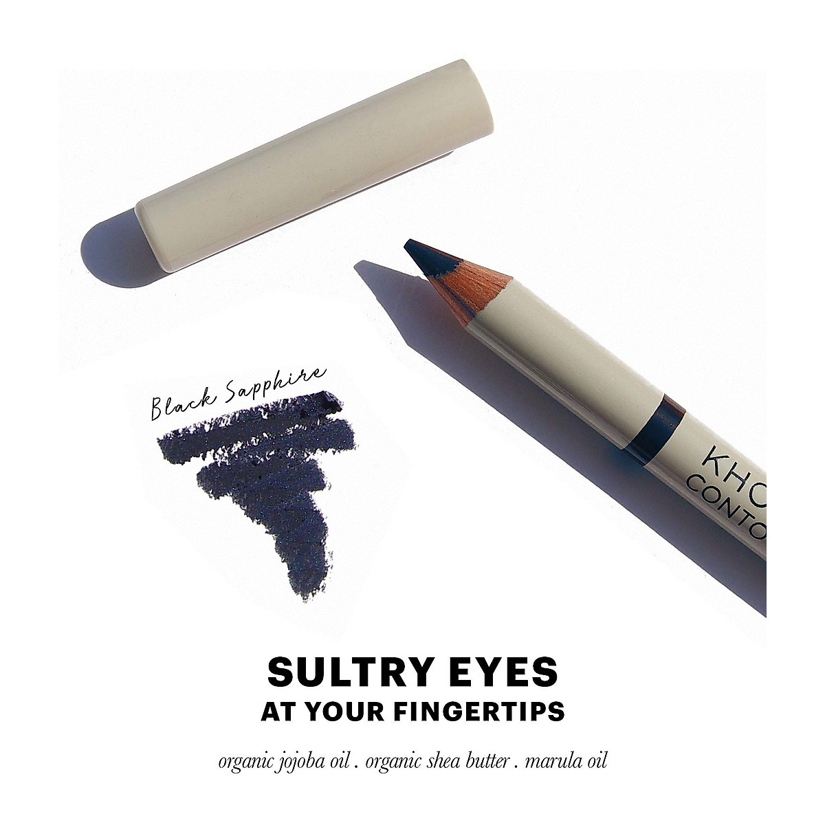 Jillian Dempsey Khôl Eyeliner | Waterproof Eyeliner Pencil with Built-in Smudger | Long-Lasting Intense Color I Black Sapphire