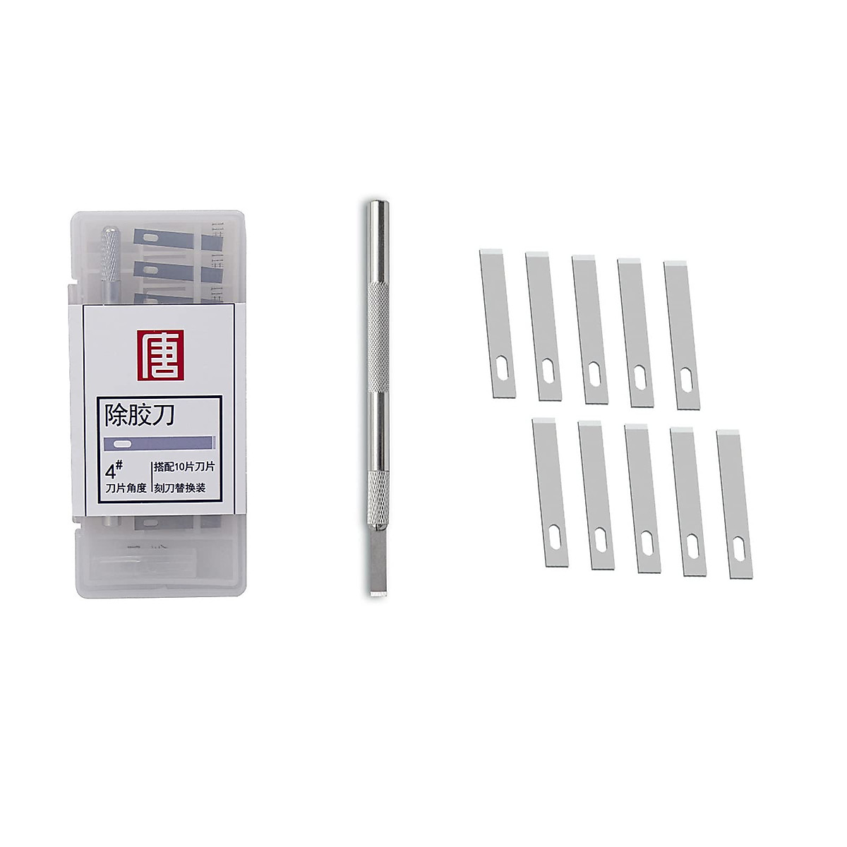 DAGIJIRD Back Cover Camera Glass Scraper Tool Removal Smoothing Scraper with 10 Pieces Replacement Blades for Phone Repair Rear Glue