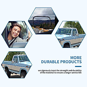 ECCPP Manual Side View Mirrors Plastic Pair Set for Ford for F-Series for F150 for F350 Bronco Pickup Truck SUV