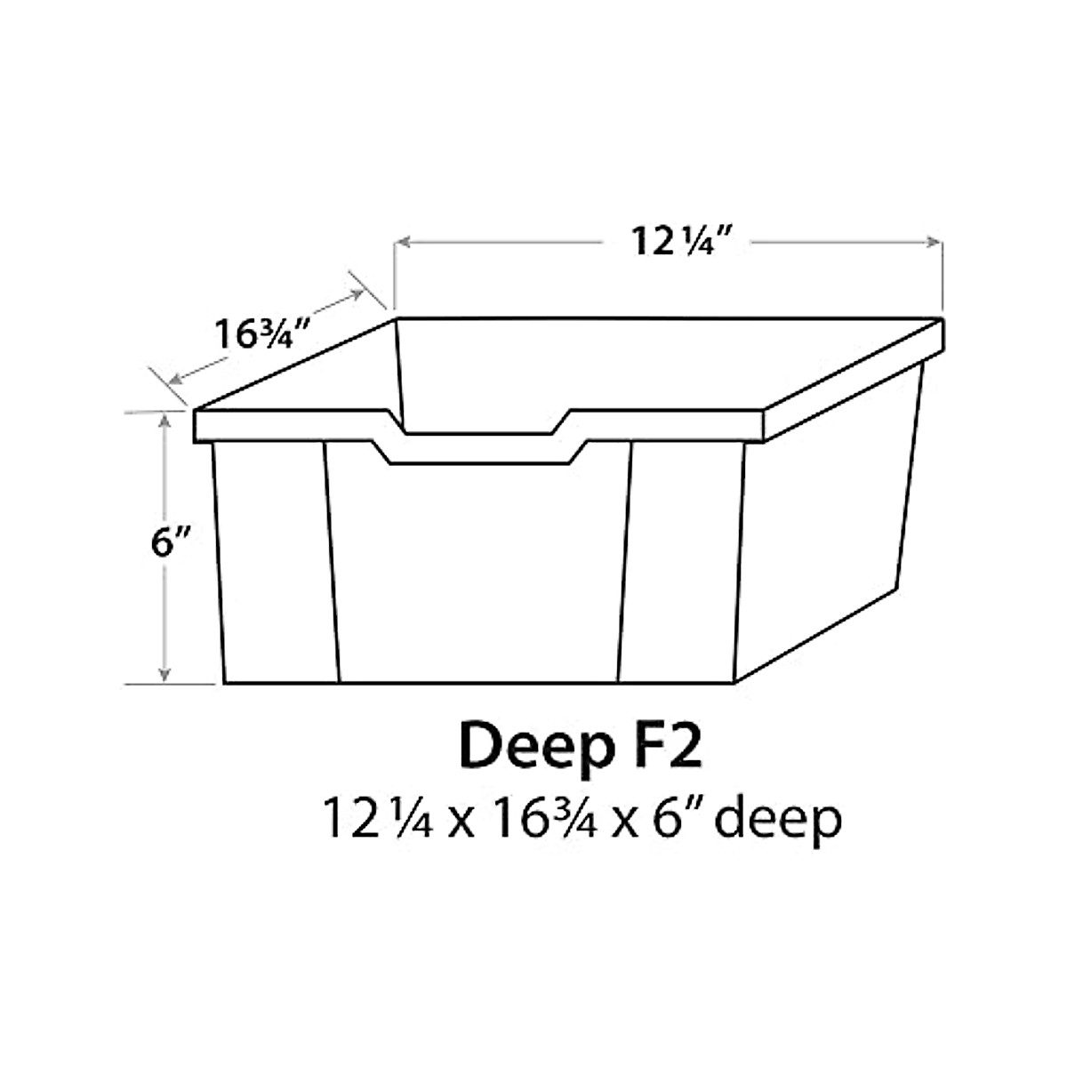 Gratnells Deep F2 Storage Tray, Pack of 6, Heavy Duty School, Industrial & Utility Storage Bins, 12.3" x 16.8" x 5.9" (Translucent)