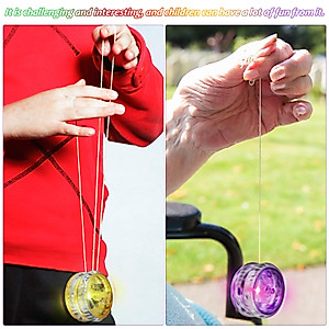 Toyvian Glow in the Dark Light Up Yo-Yo Set for Kids - 6 Pcs LED Light Up Yo Yo Ball Bulk, Flashing Plastic Entertaining Responsive Ball for Beginner Kids Birthday Party Goodie Bag Fillers