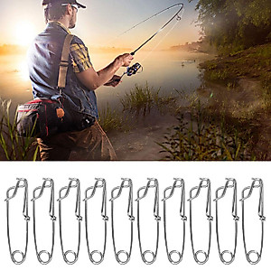 SOONALL 10Pcs Longline Snap Clip, Stainless Steel Long Line Fishing Tuna Clips, Longline Branch Hangers Snap Clip Tuna Clamp Fishing Tackle - 2.6X100mm