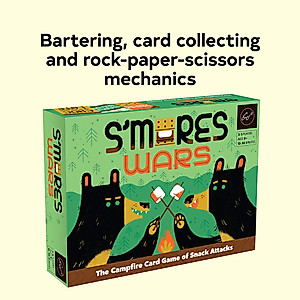 Chronicle Books S’Mores Wars: The Campfire Card Game of Snack Attacks (Competitive Card-Drafting Marshmallow Game for The Whole Family, Fast & Fun Food-Themed Card Game),Multicolor