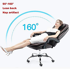 Priority Culture Executive Chair Leather Computer Chairs with Back Support Liftable Gaming Chairs Pc Chair Office Adjustable Angle 90°-160° Can Support 1764 Lbs (Color : Black)