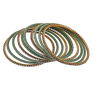 Efulgenz Indian Bangles for Women Indian Traditional Bangles Indian Bangle Set Rhinestone CZ Plain Metal Bracelet Bangle Jewelry for Women