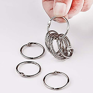 Hifari Binder Rings 100 Pack 1 Inch Nickel Plated Steel Metal Book Rings for Index Cards, Keychain, Heavy Duty Loose Leaf Paper Rings, Notebook and More – Home Office School Supplies - Silver