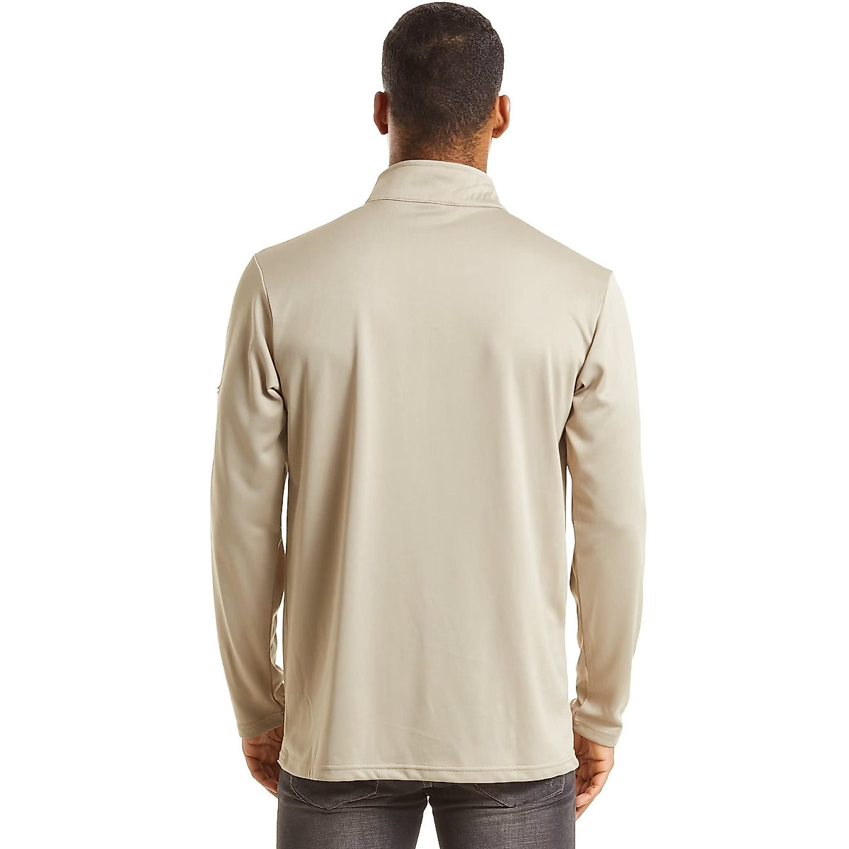 MAGCOMSEN Men's Long Sleeve Active Zipper Shirts Quick Dry Half-Zip Pullovers Tactical Shirt Athletic Shirts for Men Running Shirts Gym Shirts Black