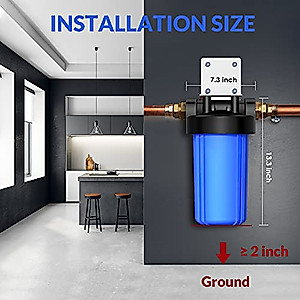 SimPure 10 inch Whole House Water Filter Housing (DB10), 10" x 4.5" Sediment Carbon Cartridge Universal Housing, Pre-Filtration System for Well and City Water, 1" NPT Port, Pressure Release