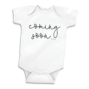 Bump and Beyond Designs Baby-Girls Surprise Pregnancy Announcement For Grandparents Coming Soon Leotard White, 0-3 Months