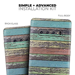 DesignSkinz Chipped Pastel Paint on Wood 2 Protective Vinyl Decal Wrap Skin Cover Compatible with The Samsung Galaxy S20 (Screen Trim & Back Glass Skin)