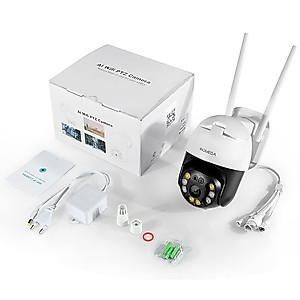 INQMEGAPRO 5MP PTZ WiFi Security Camera Outdoor, 1920P HD Wireless Surveillance Camera, Waterproof IP Camera, 2-Way Audio, Enhanced Night Vision, Motion Detection, ONVIF, SD Card Slot,393-5MP