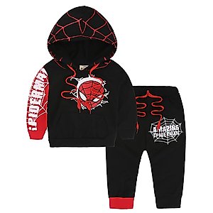 Shanleaf-Cat Spider Long Sleeve Pullover Hoodie Sweatshirt Outfits Set 2 Pcs Toddler Kids Baby Boys Pants Clothing Suit (Black, 5T)