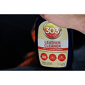 303 Leather Cleaner - Step 1: Cleans & Preps - Safe for Use On Finished & Unfinished Leathers - Cleans Tough Stains - pH Balanced - No Harmful Silicones, 15.5 fl. oz. (30230CSR) Packaging May Vary