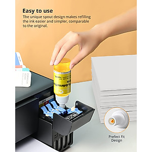 Hiipoo Sublimation Ink Set with 110 Sheet Sublimation Paper 8.5x11” 125G, 2 Pack Teflon Sheet, Heat Tape for EcoTank Inkjet Printer ET-2720 ET-2760 ET-2800 ET-2803 ET-2400 ET-4700 ET-4800 ET-15000