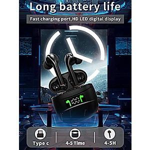 True Wireless Earbuds Bluetoth 5.2 in-Ear Headphones with Led Display Charging Case 40H Cyclic Playtime IPX5 Waterproof Deep Bass Earphones with Microphone in-Ear Stereo Headphones for Work,Sport