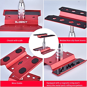 Globact Aluminum Alloy RC Car Repair Work Stand Hobby Tool Set 360 Degree Rotation Lift Or Lower and 270PCS RC Screws Kit Repair Tool Box for 1/8 1/10 1/12 1/16 1/18 RC Car Truck Buggy