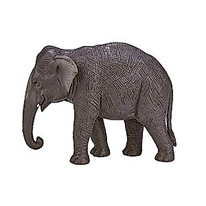 MOJO Asian Elephant Realistic International Wildlife Toy Replica Hand Painted Figurine, Grey (387266)