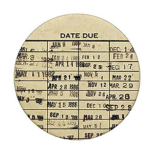 Library Due Date Cards Stamp Book Return Librarian Vintage PopSockets PopGrip: Swappable Grip for Phones & Tablets
