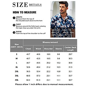 COOFANDY Mens Tropical Shirts Short Sleeve Hawaiian Print Shirts Vacation Beachwear