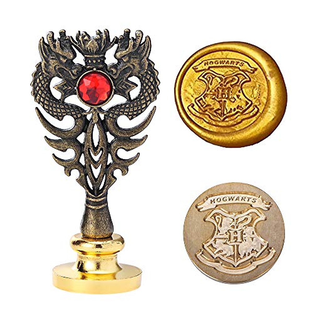 Karhood Quill Pen and Ink Set - Feather Calligraphy Dip Pen with Wax Seal Stamp Kit and 5 Nibs (Dark Green)