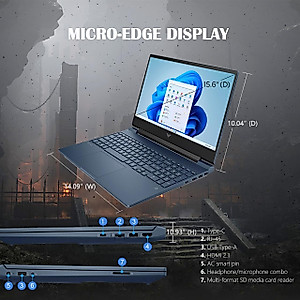 HP Newest Victus 15.6" FHD 144 Hz Gaming Laptop, Intel Core i5 13420H Processor, NVIDIA GeForce RTX 3050, 16GB RAM 1TB SSD, SD Card Reader, Backlit Keyboard, WiFi 6, Win11, Performance Blue
