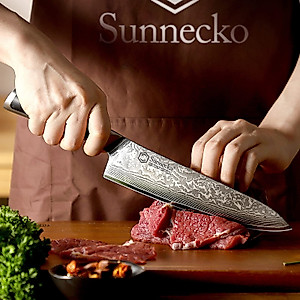 Sunnecko Chef Knife Nakiri Knife Santoku Knife and Utility Knife