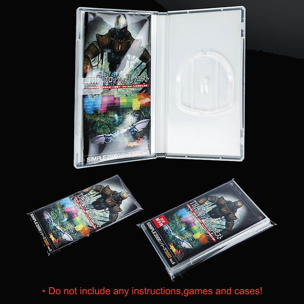 100 PCS Resealable Sleeve OPP Plastic Bags for Sony PSP UMD Manual, Playstation Portable Game Instruction Booklet Sleeves