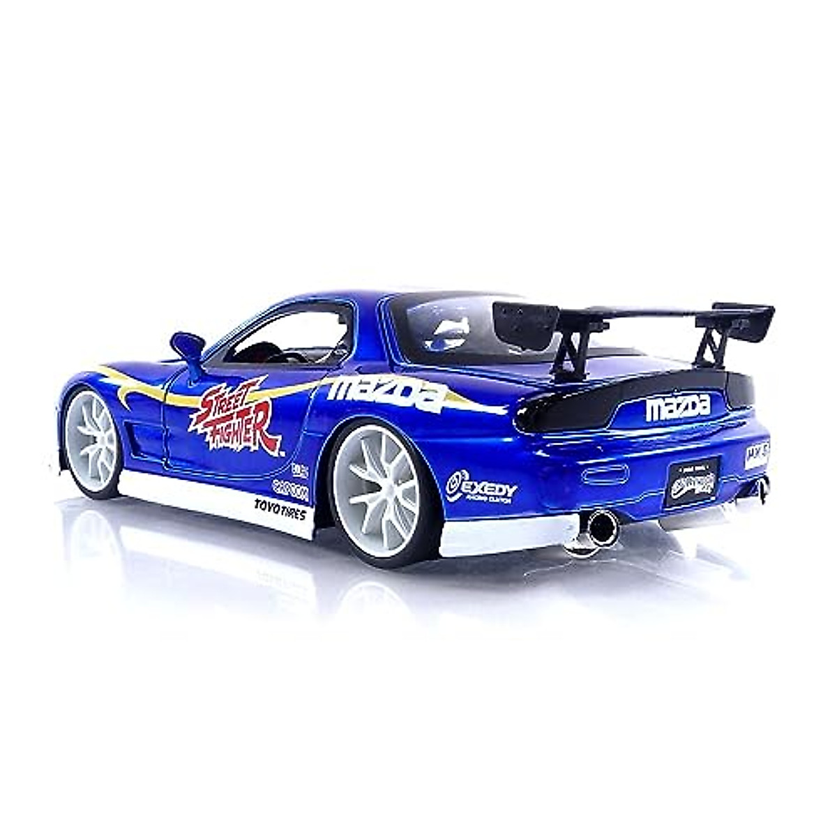 Street Fighter 1:24 1993 Mazda RX-7 Die-Cast Car & 2.75" Chun-Li Figure, Toys for Kids and Adults