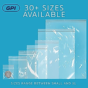 Clear Plastic RECLOSABLE Zip Bags - Bulk GPI Pack of 500 2" x 2" 2 mil Thick Strong & Durable Poly Baggies with Resealable Zip Top Lock for Travel, Storage, Packaging & Shipping.