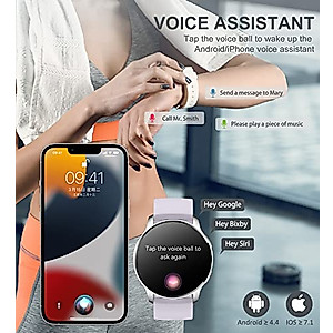 Smart Watch for Women (Answer/Make Call), Fitness Tracker for Android and iOS Phones Waterproof Smartwatch with 1.32" HD Full Touch Screen AI Voice Control Heart Rate Sleep Monitor Pedometer, Silver