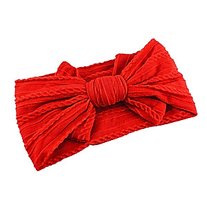 Baby Girl Bows Nylon Headbands Jacquard Design for Newborn Infant Toddler Little Girls (16-Pack)