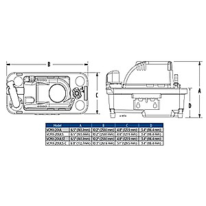 Little Giant VCMX-20ULST 115 Volt, 1/30 HP, 84 GPH Automatic Condensate Removal Pump, 6-Ft. Power Cord, Safety Switch, 20-ft. 3/8-inch Tubing, Blue, 554550