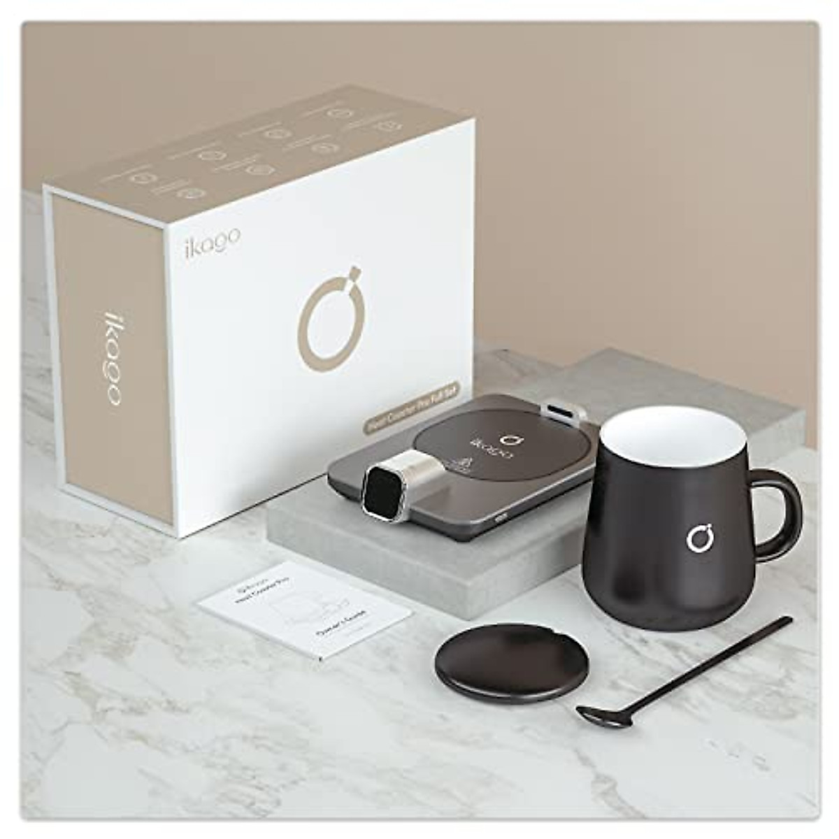 ikago Smart Mug Warmer & Mug Set - Upgraded Coffee Warmer, 1°F Precise Temperature Control Mug Warmer for Desk, Heated Coffee Mug with Auto Shut Off, Birthday Gifts for Women and Men