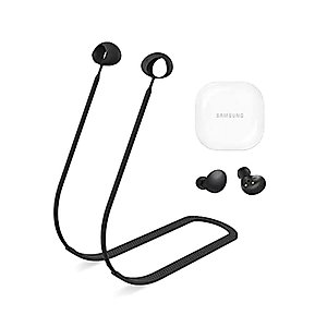 SUIHUOJI Galaxy Buds 2 Strap, Soft Silicone Special Anti-Skid Design Sports Anti Lost Strap Lanyard Accessories ONLY Compatible with Samsung Galaxy Buds 2 Earbuds Neck Rope Cord - Black