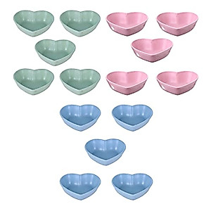 Angoily 30pcs Heart Shaped Soy Sauce Dishes Dip Dipping Bowls for Dinner Baking Dip Bowls Small Dessert Bowls Condiments Server Dishes for Sauce Vinegar Ketchup BBQ Blue Green Pink