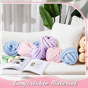 Timgle 6 Pcs Chunky Yarn Arm Knitting Yarns Bulky Yarn for Knitting Hand DIY Knit Throw Blanket Craft, Total 3.3 Lbs(Blue, Purple, Pink)