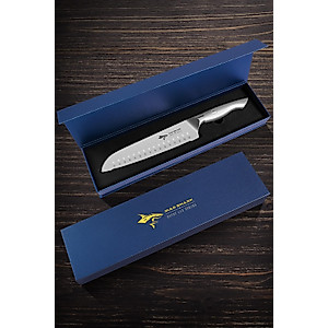 MAD SHARK Premium Santoku Knife 8 Inch, High-end Professional Best Sharp Kitchen Knife, German Stainless Steel, japanese Chef Knife, sushi knife, chef's knives, Cutting Knives - Silver