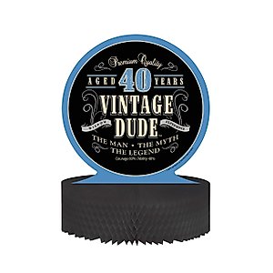 Vintage Dude 40th Birthday Centerpiece, 3 ct