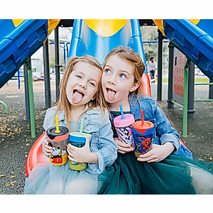 Silver Buffalo Star Wars: The Mandalorian Grogu Kids Plastic Travel Tumbler With Spill-Resistant Lid and Reusable Straw | Holds 18 Ounces