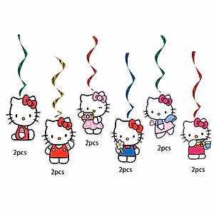 24pcs Children Party Hanging Swirls, Children Ceiling Streamers Birthday Decorations (1)