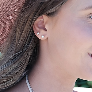 Pearl Studs - 3mm White Fresh Water Mini Pearl Earrings in 18K Gold Vermeil